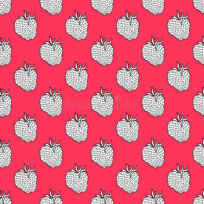 Floral Seamless Pattern with Strawberries. Texture with Berries Stock ...