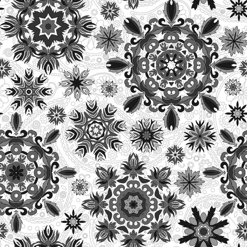 Floral Seamless Pattern with Stylized Snowflakes. Stock Vector ...