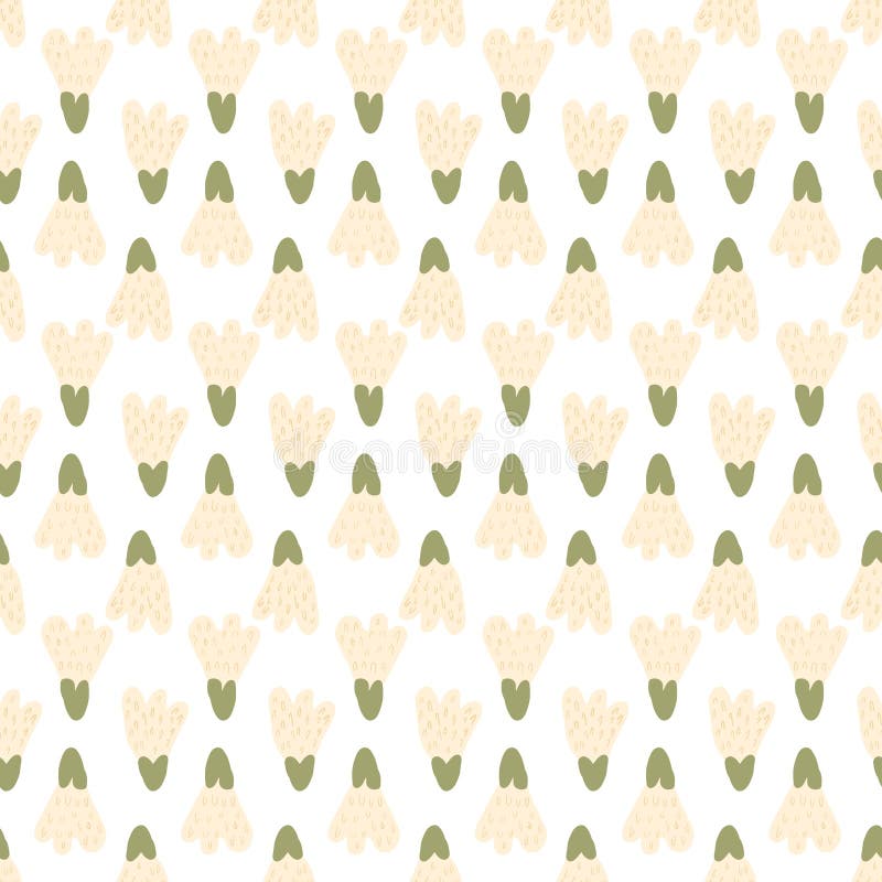 Floral Seamless Pattern. Summer Simple Loop Ornament. Vector Hand Drawn ...