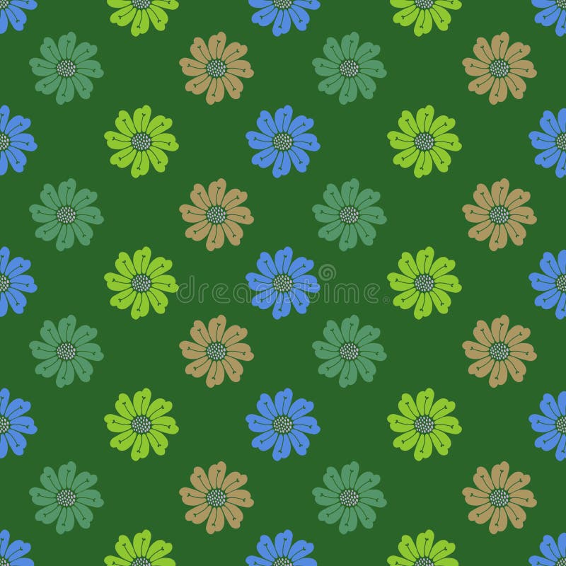 Floral Seamless Pattern Tile in Bright Bold Colors Stock Illustration ...