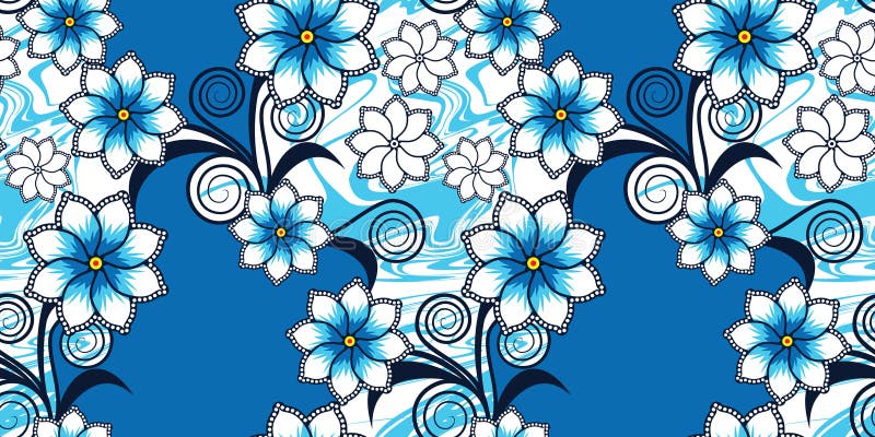 Floral Seamless Pattern Vector Illustration, Indonesian Batik Motif ...