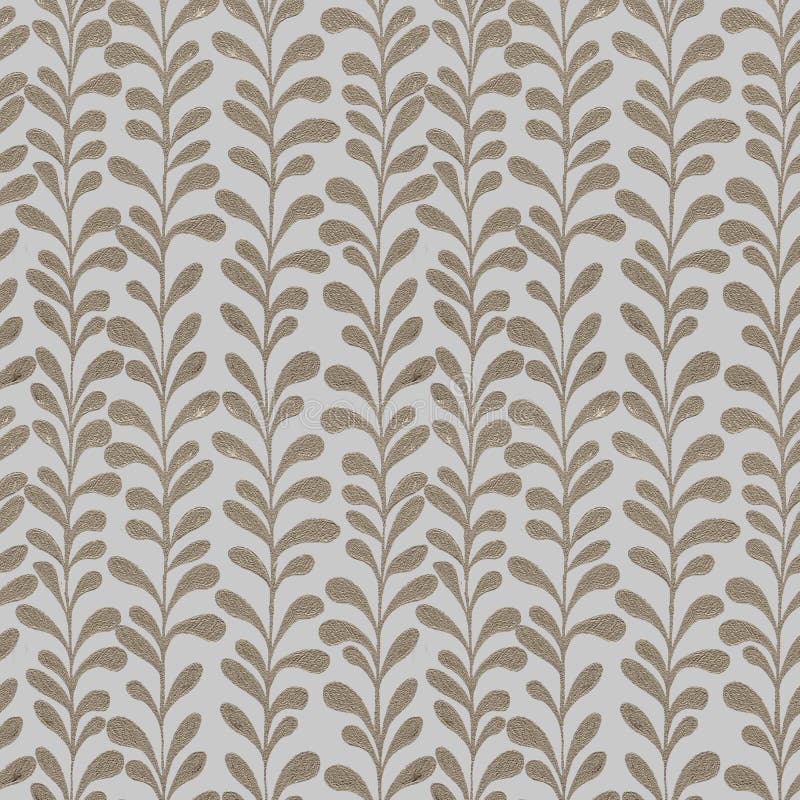 Floral Seamless Pattern with Vertical Golden Branches. Stock ...