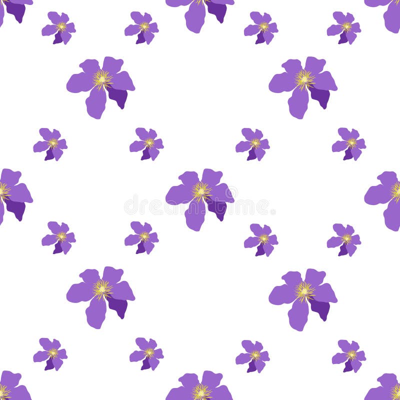 Floral Grid Seamless Pattern Vector Illustration Isolated on White ...