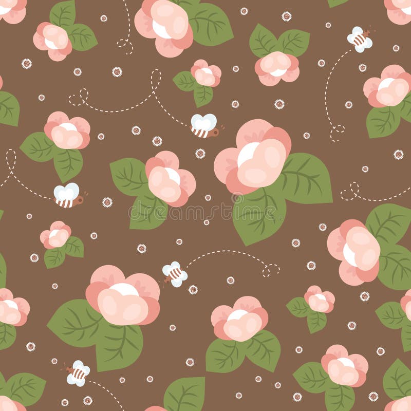 Floral Seamless Pattern (wrapping Paper) Stock Vector - Illustration of ...
