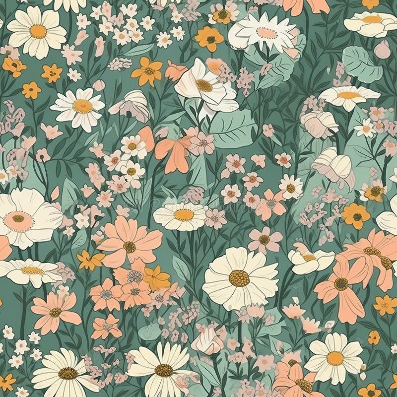Floral Seamless Patterns Design for Paper, Fabric, Wallpaper Created ...