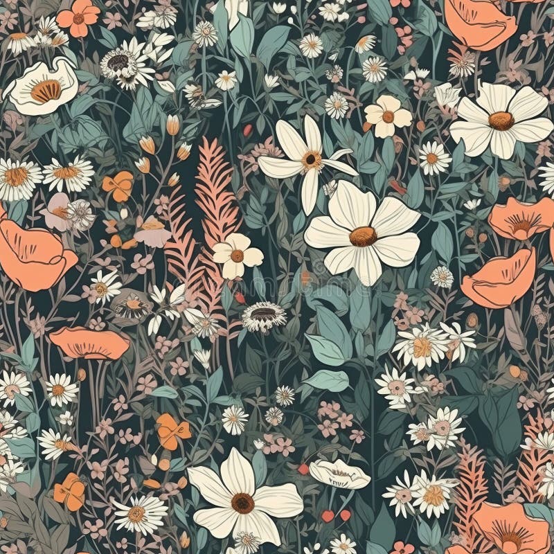 Floral Seamless Patterns Design for Paper, Fabric, Wallpaper Created ...