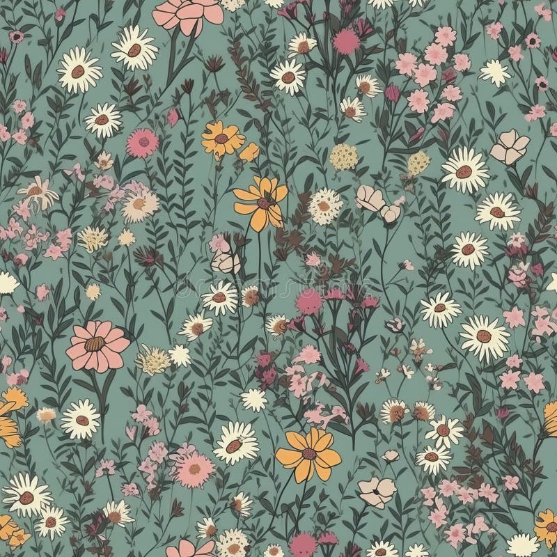Floral Seamless Patterns Design for Paper, Fabric, Wallpaper Created ...
