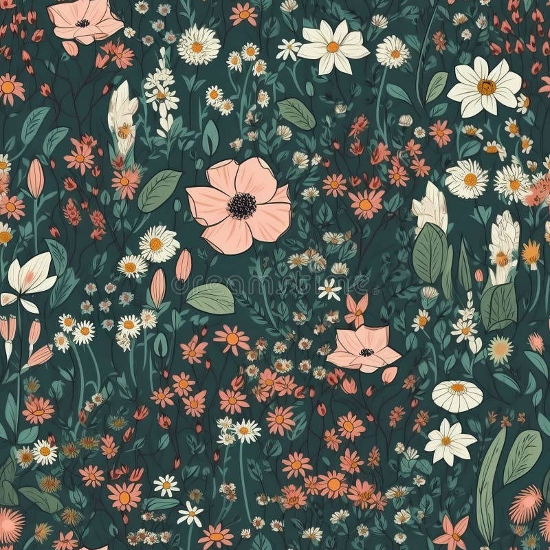Floral Seamless Patterns Design for Paper, Fabric, Wallpaper Created ...