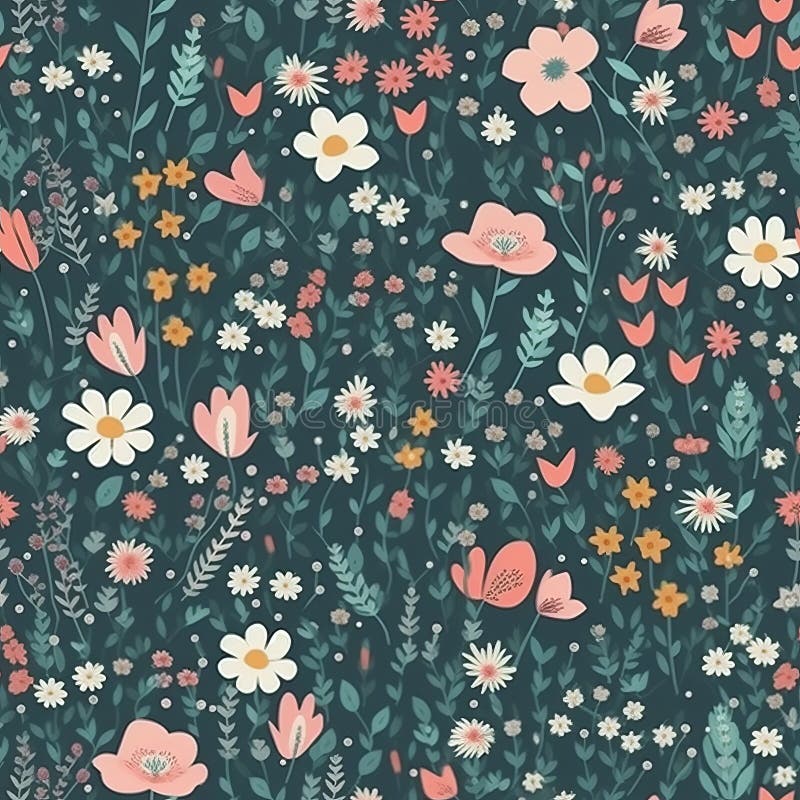 Floral Seamless Patterns Design for Paper, Fabric, Wallpaper Created ...