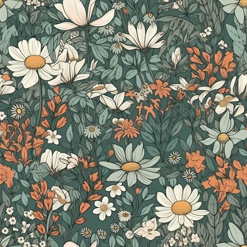 Floral Seamless Patterns Design for Paper, Fabric, Wallpaper Created ...
