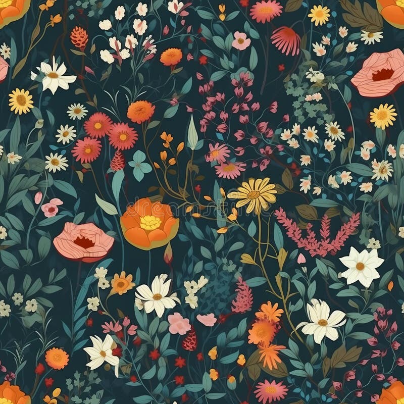Floral Seamless Patterns Design for Paper, Fabric, Wallpaper Created ...