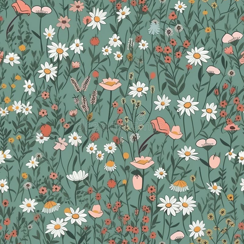 Floral Seamless Patterns Design for Paper, Fabric, Wallpaper Created ...