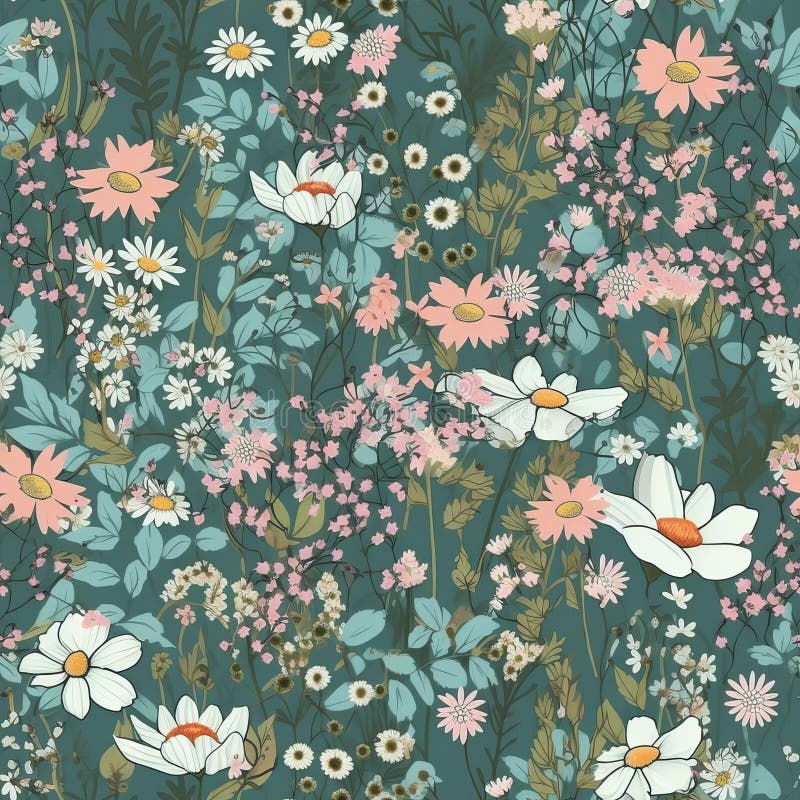 Floral Seamless Patterns Design for Paper, Fabric, Wallpaper Created ...
