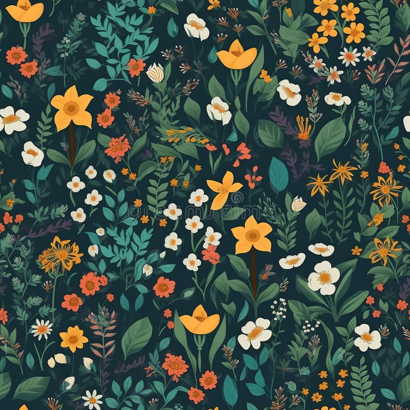 Floral Seamless Patterns Design for Paper, Fabric, Wallpaper Created ...
