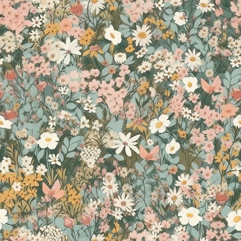 Floral Seamless Patterns Design for Paper, Fabric, Wallpaper Created ...