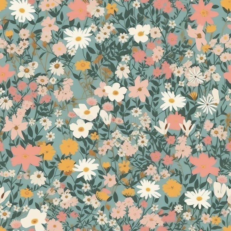 Floral Seamless Patterns Design for Paper, Fabric, Wallpaper Created ...