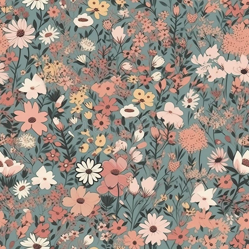 Floral Seamless Patterns Design for Paper, Fabric, Wallpaper Created ...