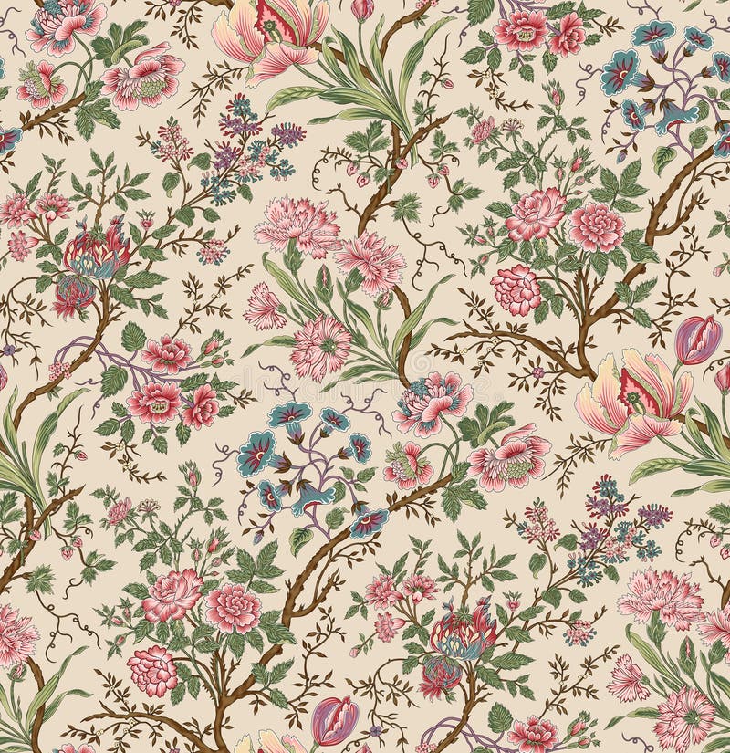 A Floral Seamless Floral Repeat for Print Stock Illustration ...