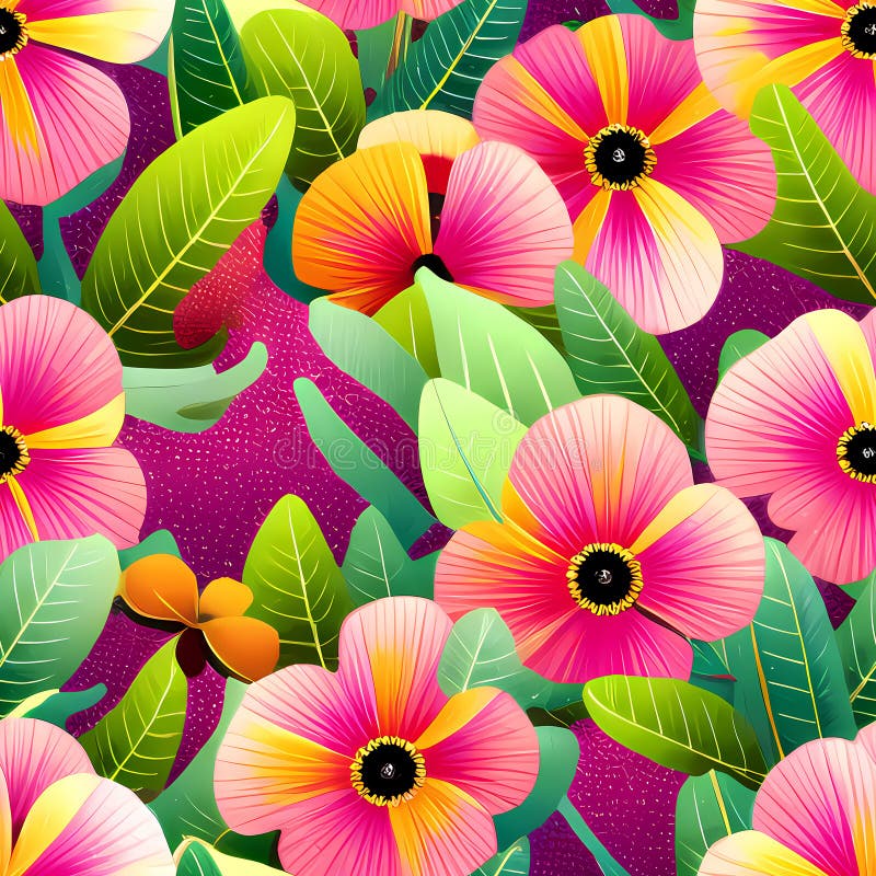 Flowers Repeating Pattern Seamless All Over Print Surface Tile for ...