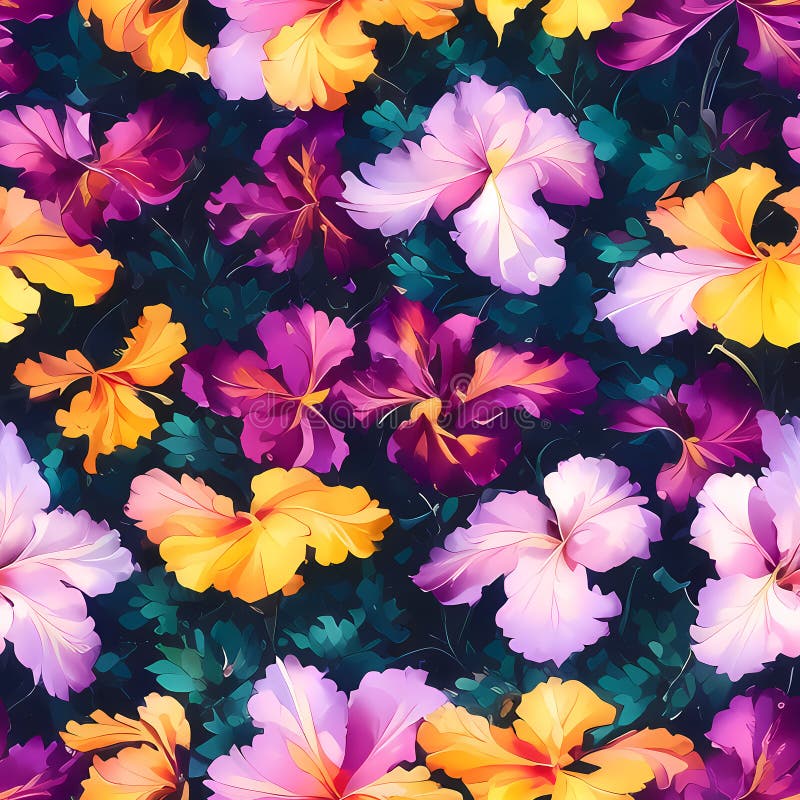 Floral Seamless Repeat Pattern Design Flowers for Textile Design Fabric ...
