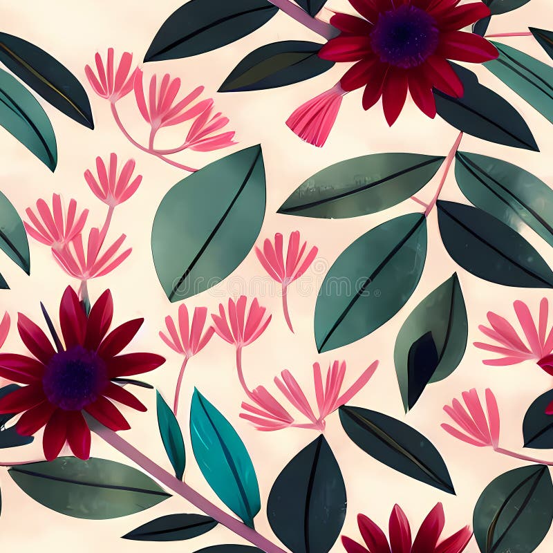 Flowers Repeating Pattern Seamless All Over Print Surface Tile for ...