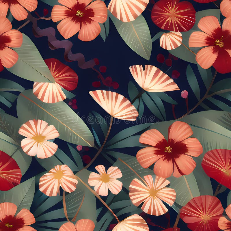 Floral Seamless Repeat Pattern Design Flowers for Textile Design Fabric ...