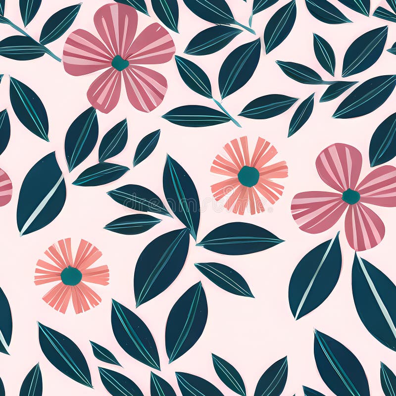 Seamless Floral Pattern with Flowers Watercolor on Light Background ...