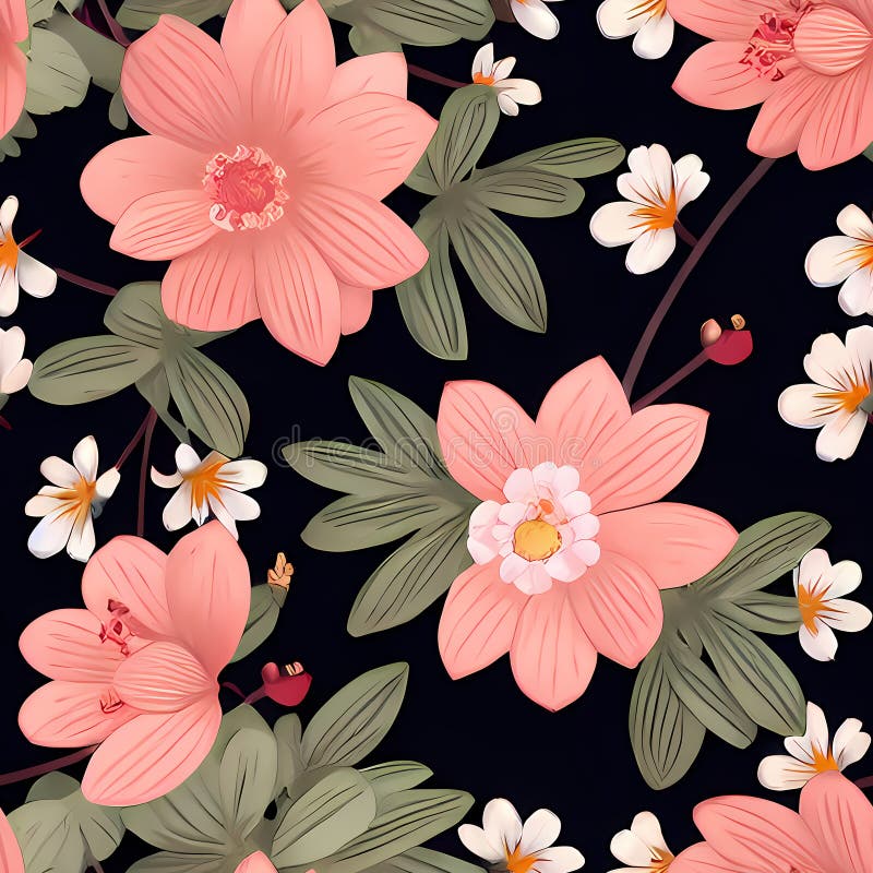 Floral Seamless Repeat Pattern Design Flowers for Textile Design Fabric ...