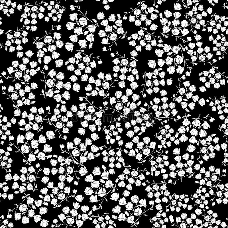 Floral Seamless Texture with Magnolia Stock Illustration - Illustration ...