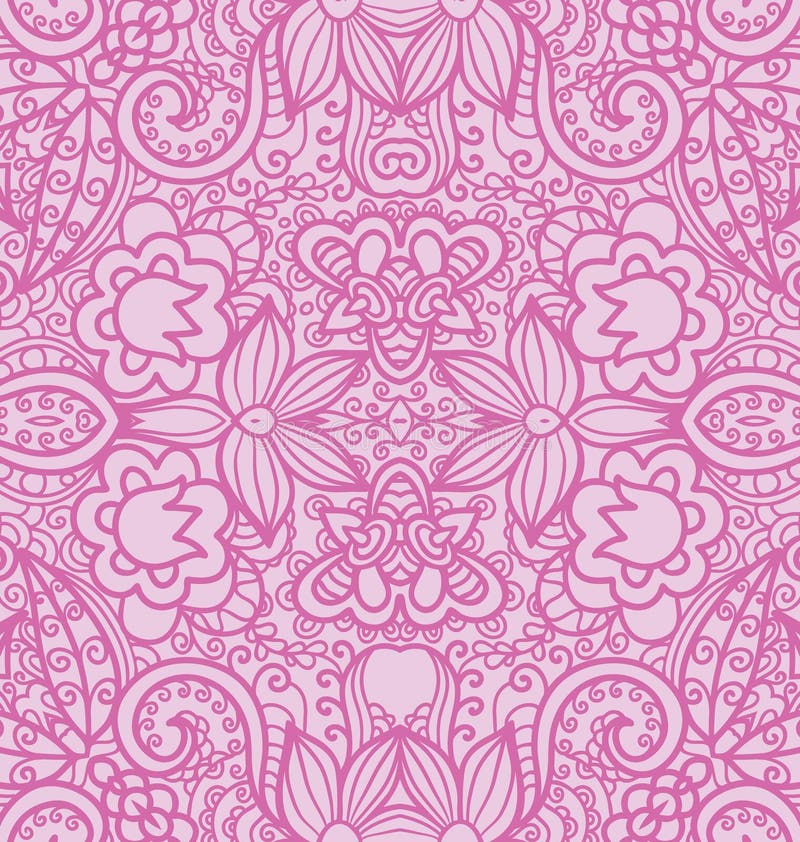 Floral Seamless Texture, Pink Stock Illustration - Illustration of leaf ...