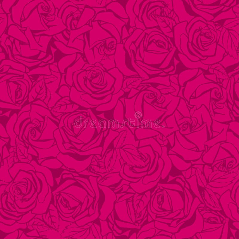 Floral Seamless Texture with Roses. Stock Illustration - Illustration ...