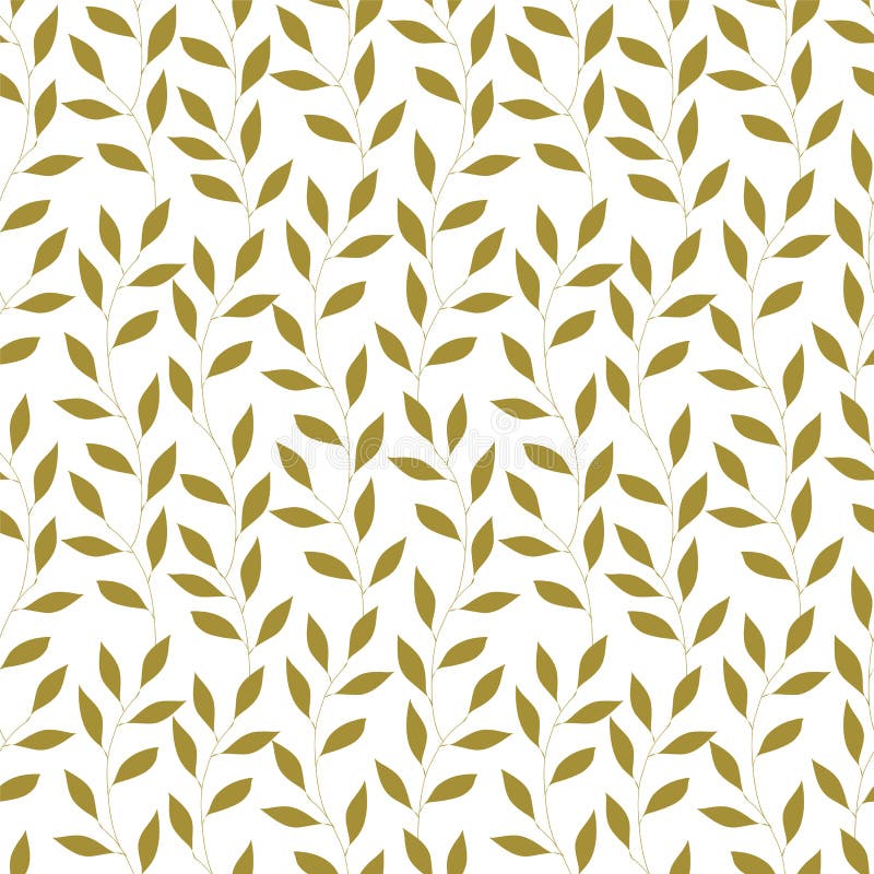 Golden Branches on a Blue Floral Background, Seamless Christmas Pattern ...