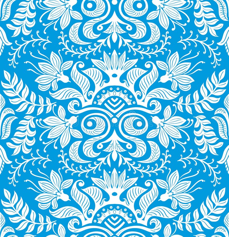 Floral Seamless Wallpaper Pattern Stock Vector - Illustration of ...