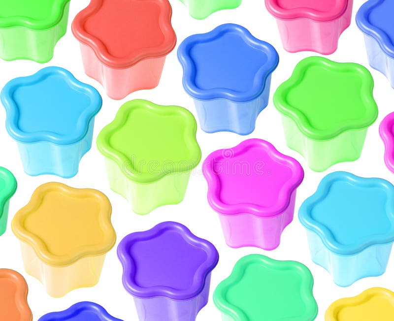Floral Shape Plastic Containers Stock Image - Image of shot, material ...