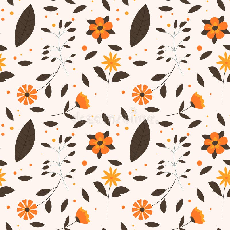 Floral Shape Seamless Pattern. Stock Vector - Illustration of foliage ... Floral Shape Seamless Pattern. Stock Vector - Illustration of foliage ...