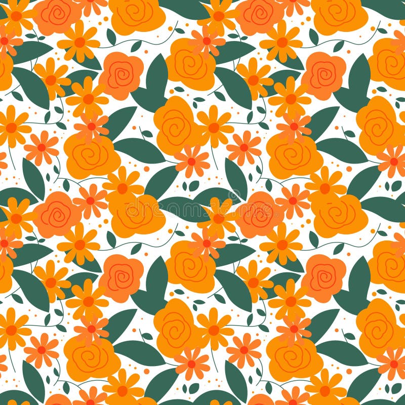 Floral Shape Seamless Pattern. Stock Vector - Illustration of element, plant: 273872613