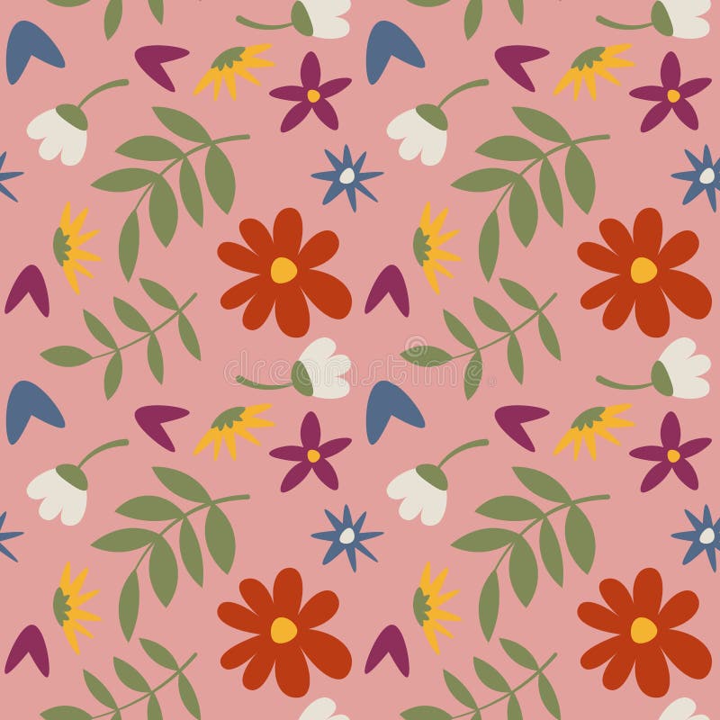 Floral Shape Seamless Pattern. Stock Vector - Illustration of ...