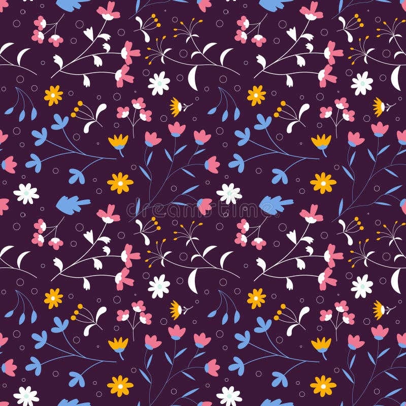 Floral Shape Watercolor Seamless Pattern. Stock Vector - Illustration ...