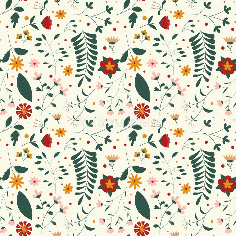 Floral Shape Seamless Pattern. Stock Vector - Illustration of doodle ...
