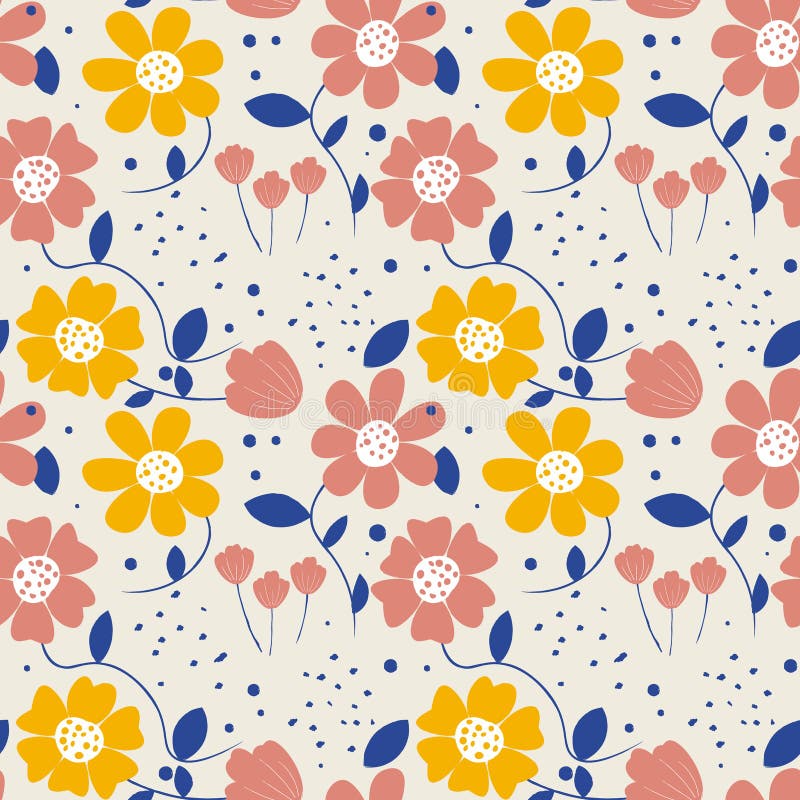 Floral Shape Seamless Pattern. Stock Vector - Illustration of modern ...
