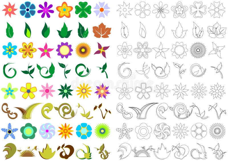 Floral shapes stock vector. Illustration of leaf, scalable - 4157395
