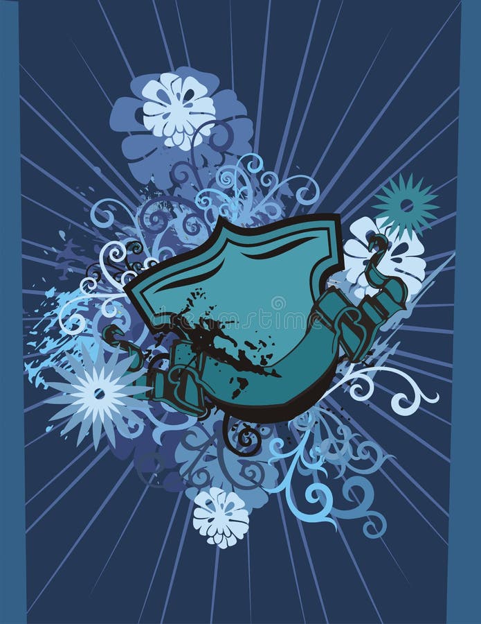 Floral shield background stock vector. Illustration of banner - 2321356