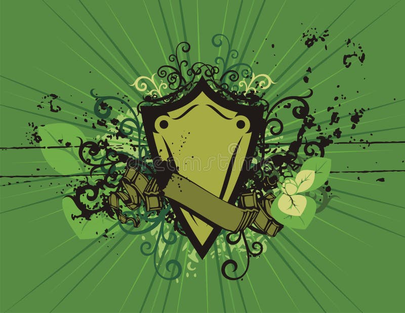 Floral shield background stock vector. Illustration of retro - 2321449