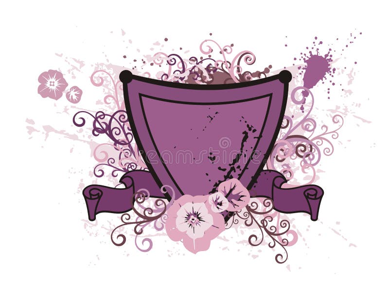 Floral shield background stock vector. Illustration of medal - 2321836