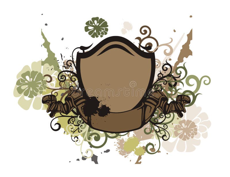 Floral shield background stock vector. Illustration of insignia - 2321993