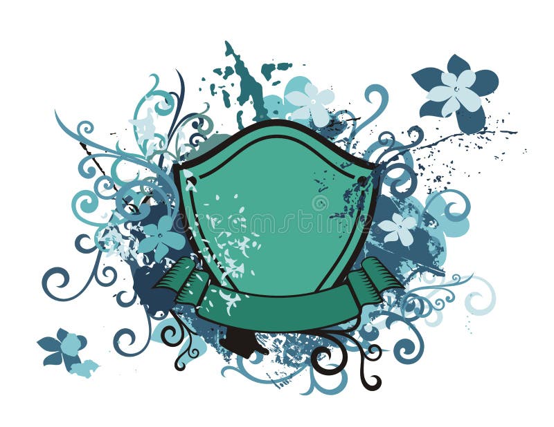 Floral shield background stock vector. Illustration of banner - 2321356