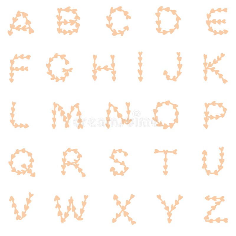 Floral Alphabet Made from Leaves Stock Illustration - Illustration of ...