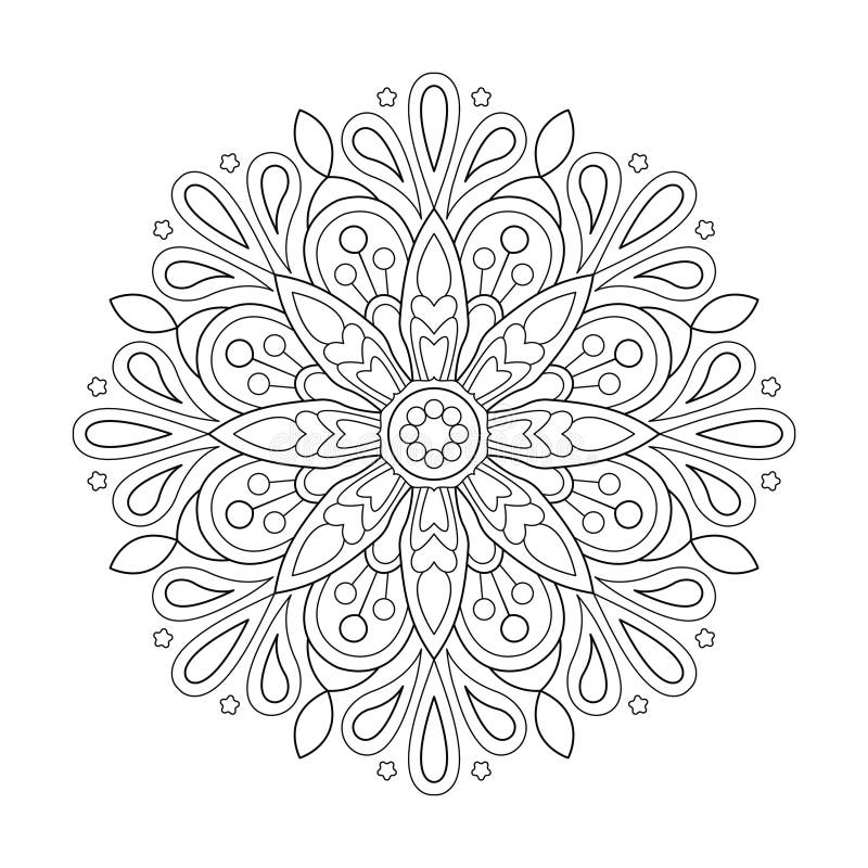 Floral Simple Mandala Design Printable Coloring Book Page Stock Vector ...