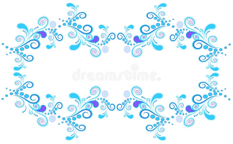 Floral And Spiral Elements Border Frame. Vector. - Free Photo from ...