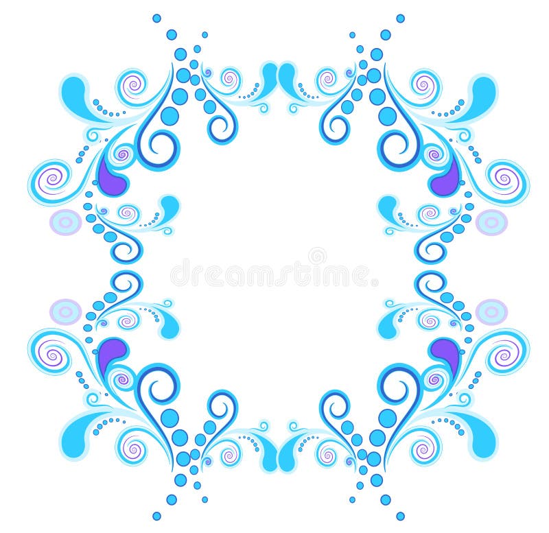 Floral And Spiral Elements Border Frame. Vector. - Free Photo from ...
